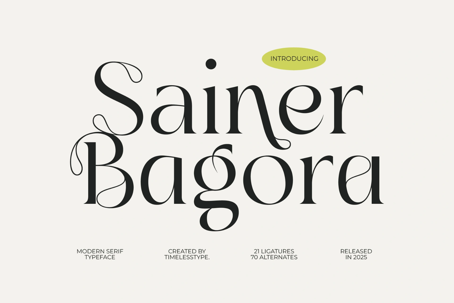 Sainer Bagora - Modern Serif Typeface Font | Letterena Studios